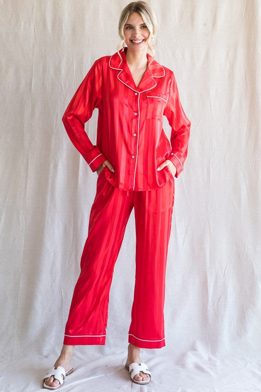 Red Stripe Pajama SET – Wood + Wave