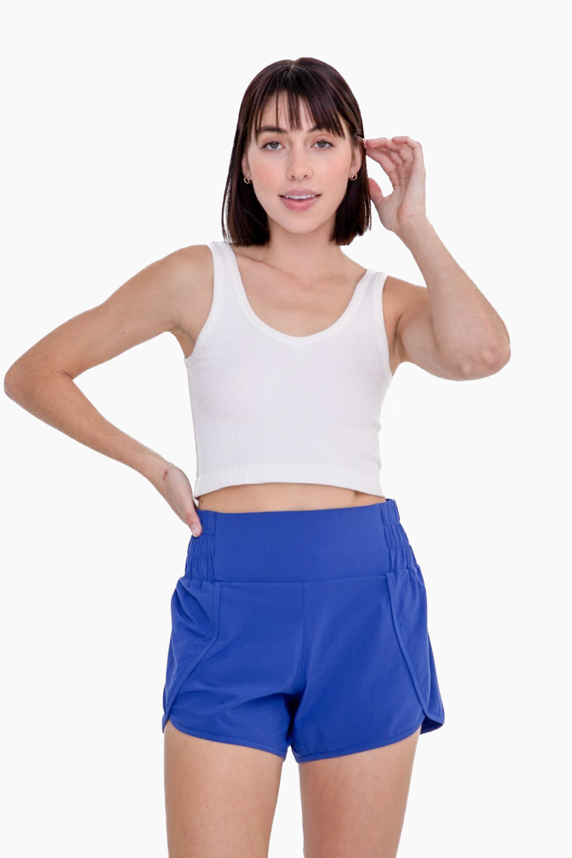 Mono B Ribbed Cropped Tank Top - White – Wood + Wave